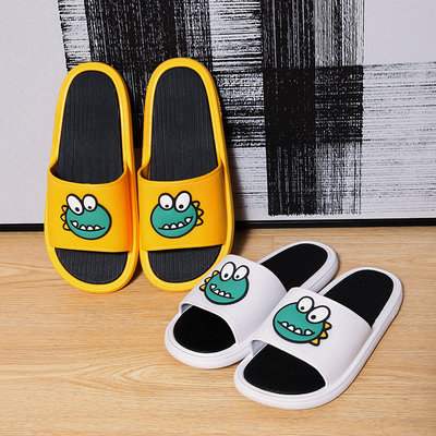 Sandals women summer home bathroom casual shoes couple cute cartoon upper bath non-slip slippers for men