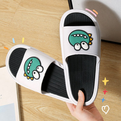 Sandals women summer home bathroom casual shoes couple cute cartoon upper bath non-slip slippers for men