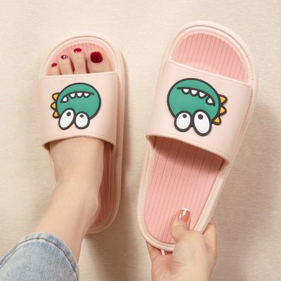 Sandals women summer home bathroom casual shoes couple cute cartoon upper bath non-slip slippers for men