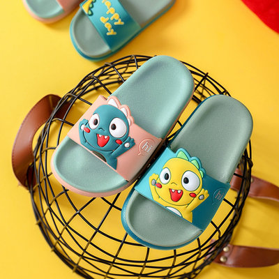 Custom Dinosaur slippers children cartoon cute animal boys and girls sandals soft sole non-slip kids beach shoes ladies shoes