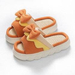 Spring linen slippers women non-slip indoor home sweat-absorbing thick bottom cheap bedroom shoes custom slippers with logo