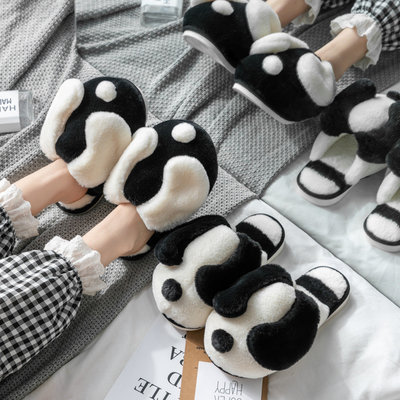 Women's Fluffy Slippers Ladies Home Shoes Cute Plush Dog Animal Fur Slippers ladies Casual Flat house Indoor Slippers