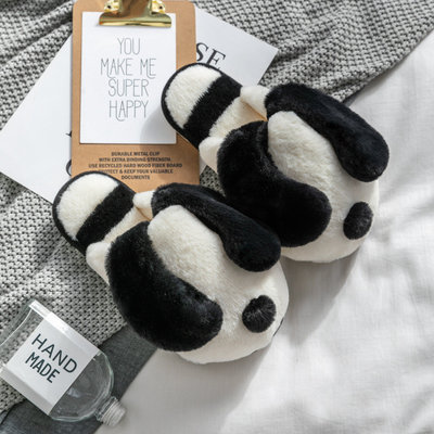 Women's Fluffy Slippers Ladies Home Shoes Cute Plush Dog Animal Fur Slippers ladies Casual Flat house Indoor Slippers
