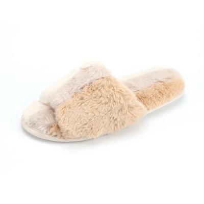 Winter Comfort faux fur Bedroom Fluffy Slide Warm House indoor Slippers for Women Open Toe