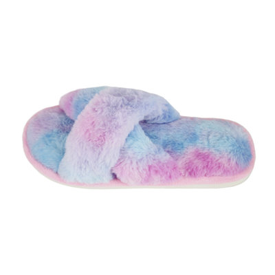 Women faux fur Warm Comfy Winter Slippers Fluffy Breathable home  Indoor  Slippers open toe shoes
