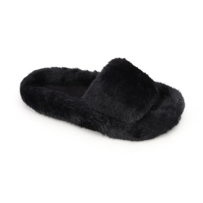 Winter Women fluffy Fur Slippers  Fuzzy outdoor indoor Slippers Open Toe shoes