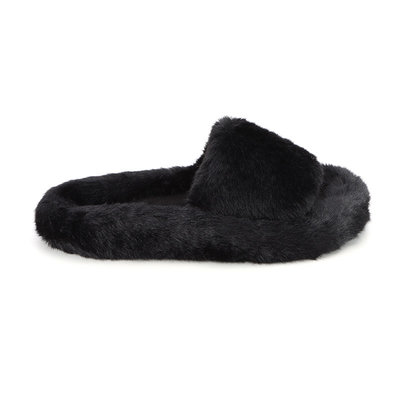 Winter Women fluffy Fur Slippers  Fuzzy outdoor indoor Slippers Open Toe shoes