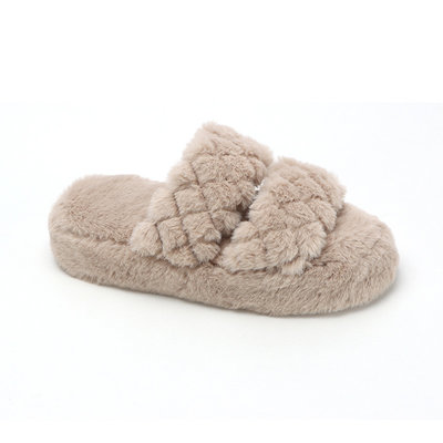 2021 house shoes women fluffy Faux Fur Slipper fashion solid color Furry Ladies Plush flat sole Open Toe slipper