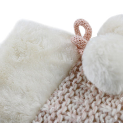 Women Winter Cute Slippers for Ladies Soft bowknot Home indoor Faux Fur Warm Slippers