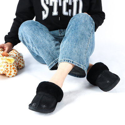 Fluffy Rabbit hair Home Slippers Women Comfort Furry Flat Female solid color Slippers ladies bedroom house shoes