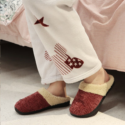 wholesale Customized ladies Chenille Knit Warm House Slippers with Soft jirong Lining Indoor Slipper For Women custom shoes