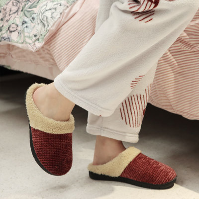 wholesale Customized ladies Chenille Knit Warm House Slippers with Soft jirong Lining Indoor Slipper For Women custom shoes