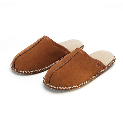 wholesale Men Genuine Sheepskin Wool Fur Home Shoes High Quality Indoor Soft Winter Warm Slippers in stock luxury fur slippers