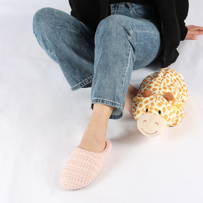 pink Knitted Warm Slippers ladies house Indoor Outdoor Memory Foam Living Room Home Slippers for Women