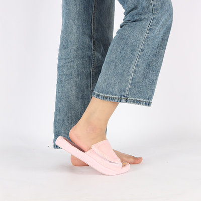 Factory price Cheap Women Coral fleece home Indoor Slippers Pure Color Open Toe Candy Color Flat house shoes