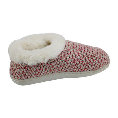 Women winter knitted home boots slippers house indoor  shoes  plush lining TPR sole