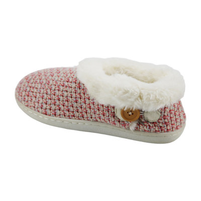 Women winter knitted home boots slippers house indoor  shoes  plush lining TPR sole