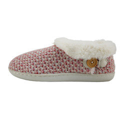 Women winter knitted home boots slippers house indoor  shoes  plush lining TPR sole