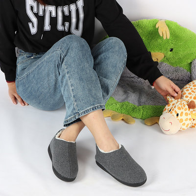 women Tweed Memory Foam Winter Slippers Slip-on House Shoes solid color Indoor Outdoor floor slippers