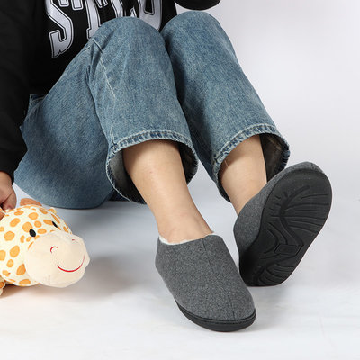 women Tweed Memory Foam Winter Slippers Slip-on House Shoes solid color Indoor Outdoor floor slippers