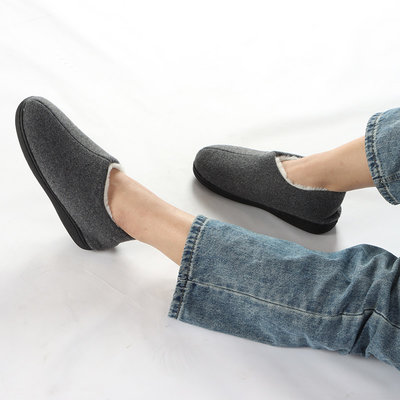 women Tweed Memory Foam Winter Slippers Slip-on House Shoes solid color Indoor Outdoor floor slippers