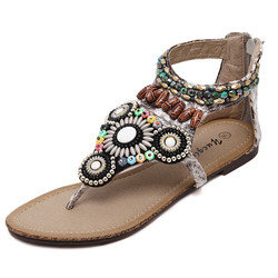 Summer new fashion ethnic style flat sandals hot selling Bohemian comfortable light slippers hollow women shoes