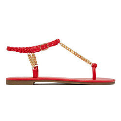 Factory supply casual shoes for women hot sale chain decorate flat flip flops low heel custom solid color sandals