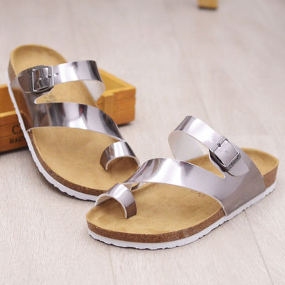 Women Comfortable Ladies Sandals Flat PU  Ladies Fancy Cork Ladies Sandals