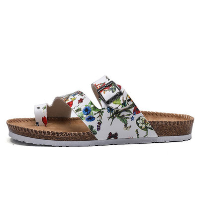 Women Comfortable Ladies Sandals Flat PU  Ladies Fancy Cork Ladies Sandals