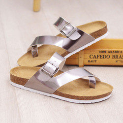 Women Comfortable Ladies Sandals Flat PU  Ladies Fancy Cork Ladies Sandals