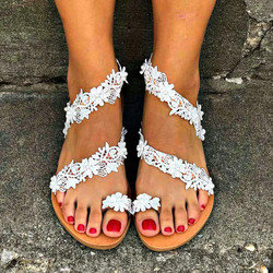 Factory supply new design flower decoration upper casual shoes soft sole non-slip sandals Breathable flip-flops slippers