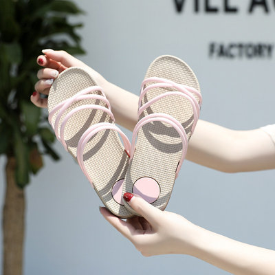 Wholesale cheap outdoor shoes 2022 fashion trend non-slip flat sandals solid color slippers for women and ladies