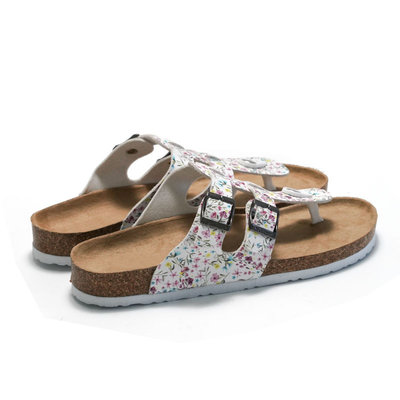 Fashion Broken Flowers Ladies Cork Summer Sandals  Beach Casual Shoes Non Slip