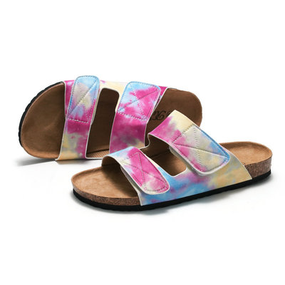Wholesale Comfort Cork non-slip Outdoor shoes Adjustable magic sticker summer Sandals women slides new flip-flops slippers
