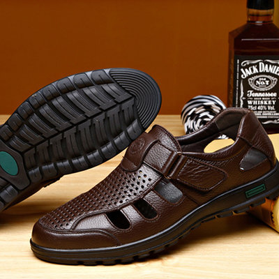 Closed Toe Summer Upper Casual Shoes Flat With Buckle Strap Closure