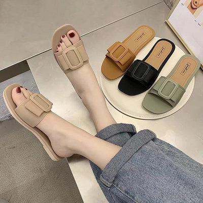 New design 2022 summer sandals women fashion open toe outdoor casual shoes soft sole flat slide slippers