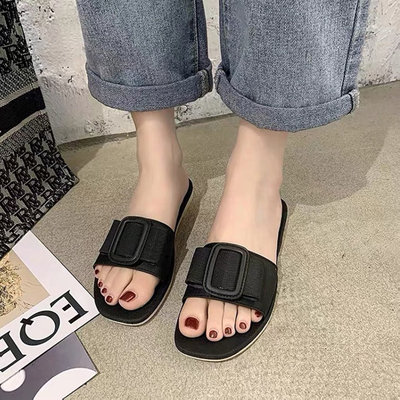 New design 2022 summer sandals women fashion open toe outdoor casual shoes soft sole flat slide slippers