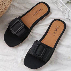 New design 2022 summer sandals women fashion open toe outdoor casual shoes soft sole flat slide slippers