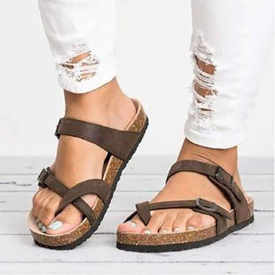 Wholesale Fashion Summer Sandals women New Design Flat Casual Shoes footwear solid color flip-flops slippers in stock