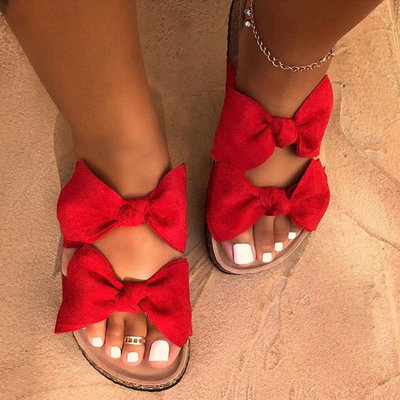 Hot Sale Wholesale 2022 new fashion bowknot sandals women wear-resisting non-slip slippers Casual Breathable Shoes