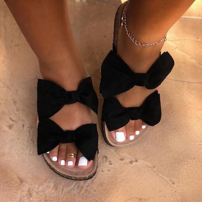 Hot Sale Wholesale 2022 new fashion bowknot sandals women wear-resisting non-slip slippers Casual Breathable Shoes