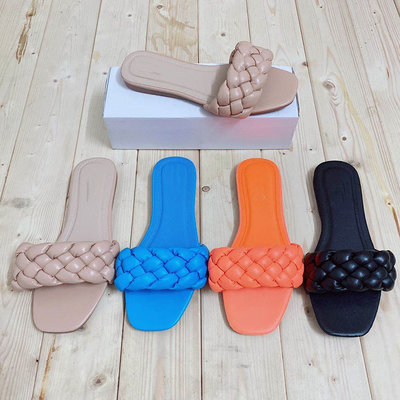2022 new design Sponge woven slippers summer wholesale women flat beach sandals for girls outdoor casual shoes