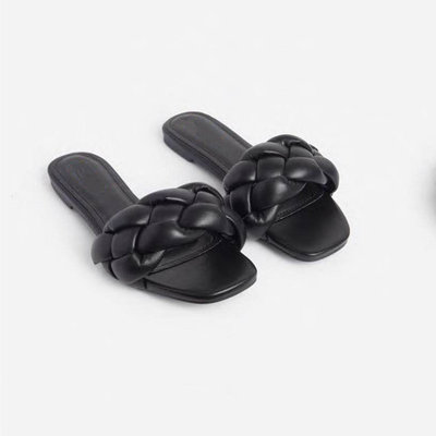 2022 new design Sponge woven slippers summer wholesale women flat beach sandals for girls outdoor casual shoes