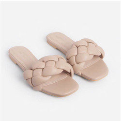 2022 new design Sponge woven slippers summer wholesale women flat beach sandals for girls outdoor casual shoes