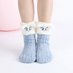 hot sales ladies antiskid soft socks mid-length polyester socks with lovely pattern sherpa socks with many colors