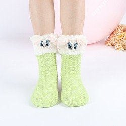 hot sales ladies antiskid soft socks mid-length polyester socks with lovely pattern sherpa socks with many colors