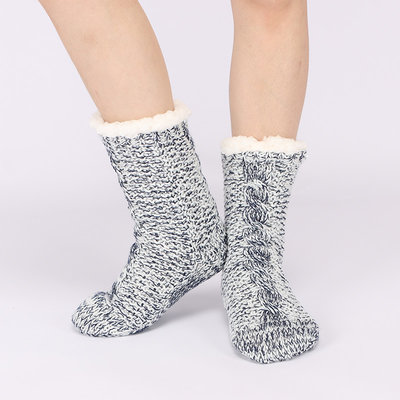 Women's Sequin Knit Slipper Socks Super Soft Warm Fuzzy Sherpa Lined Non Skid Winter home indoor floor Socks