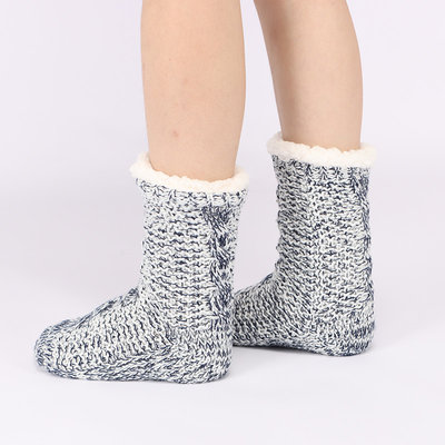Women's Sequin Knit Slipper Socks Super Soft Warm Fuzzy Sherpa Lined Non Skid Winter home indoor floor Socks