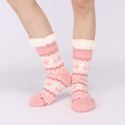 hot sale new popular  women thick warm thermal winter anti slip home slippers floor christmas socks in stock