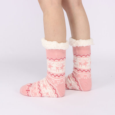 hot sale new popular  women thick warm thermal winter anti slip home slippers floor christmas socks in stock